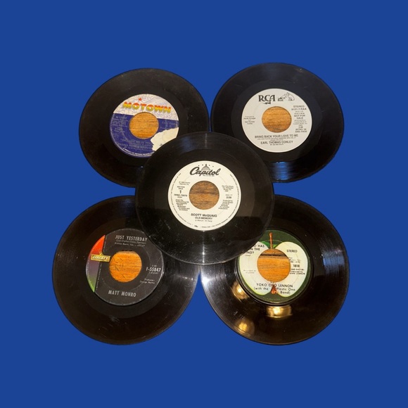 Media | 5 Vintage Vinyl Records 45 Rpm Diana Ross Yoko Ono Lennen ...